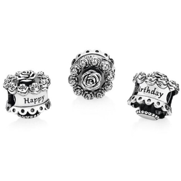 Pandora | Jewelry | Retired Pandora Happy Birthday Cake Charm Sterling ...